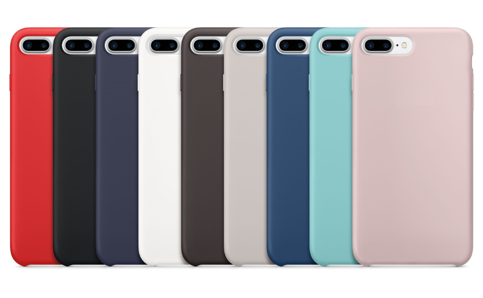 M Cart Liquid Silicone Soft Back Cover Case for Apple iPhone 7 Plus/iPhone 8 Plus (Black ...