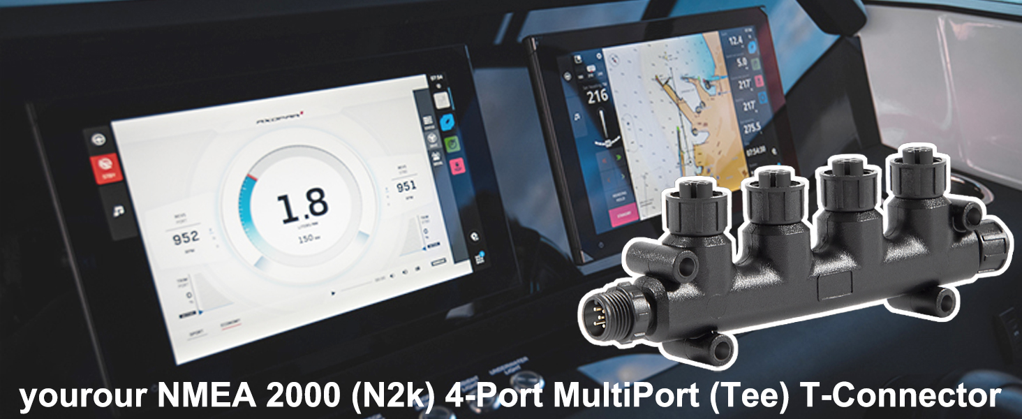 Amazon.com: yourour NMEA 2000 (N2k) 4-Port MultiPort (Tee) T-Connector for Garmin Lowrance ...