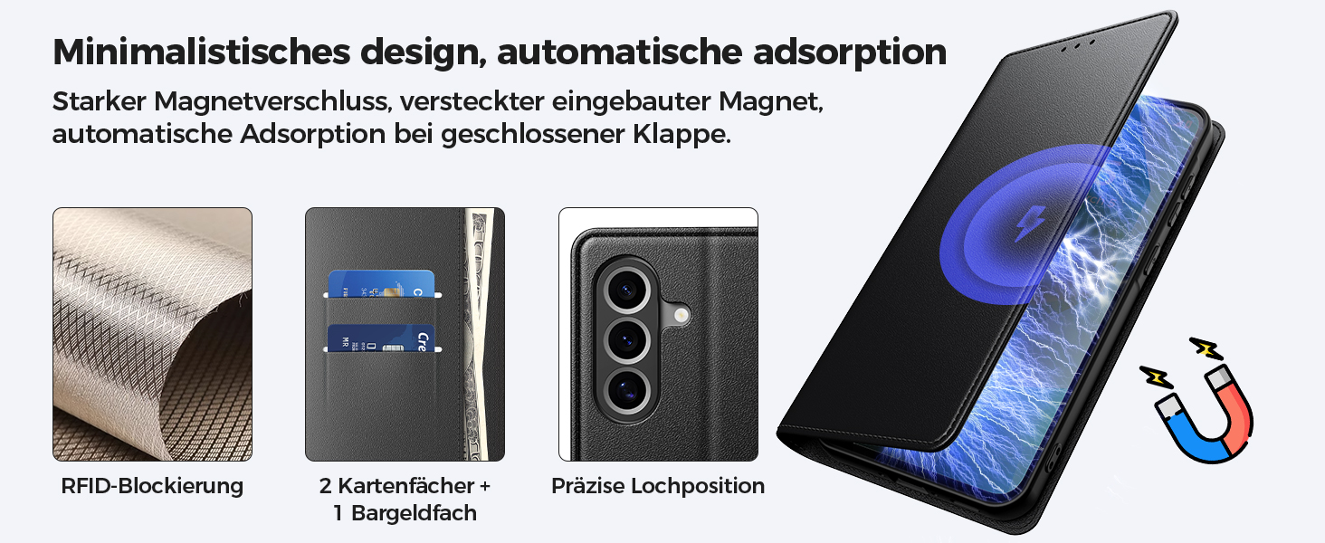 Peakally Handyhülle für Samsung Galaxy A56 5G Hülle Klapphülle Kompatibel mit Galaxy A56 ...