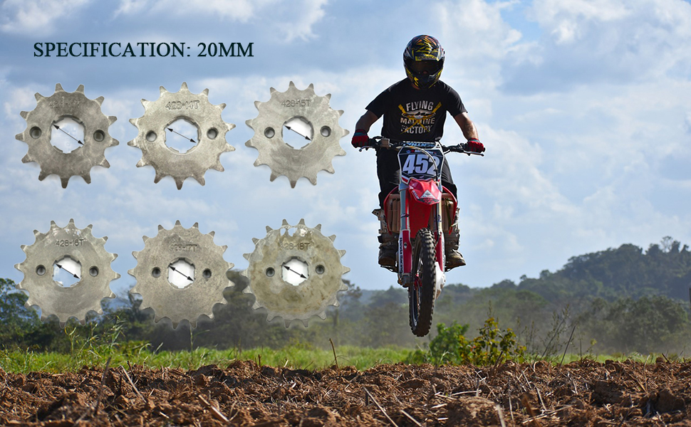 Amazon.com: DSparts 17T Teeth 20mm 428 Chain Front Sprocket Cog Fit 110cc 125cc 140cc PIT PRO ...
