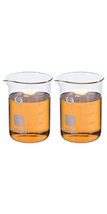 Amazon.com: PATIKIL 250ml Low Form Glass Beaker, 6 Pack 3.3 Borosilicate Glass Graduated Printed ...