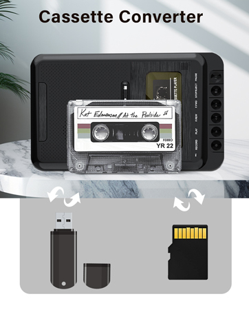Cassette Player Converter, Portable Cassette to MP3 Music via U Disk/SD ...