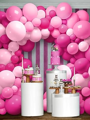 Amazon.com: KatchOn, Pink Balloons Arch Kit - Huge Pack of 141 | Pink Birthday Party Decorations ...