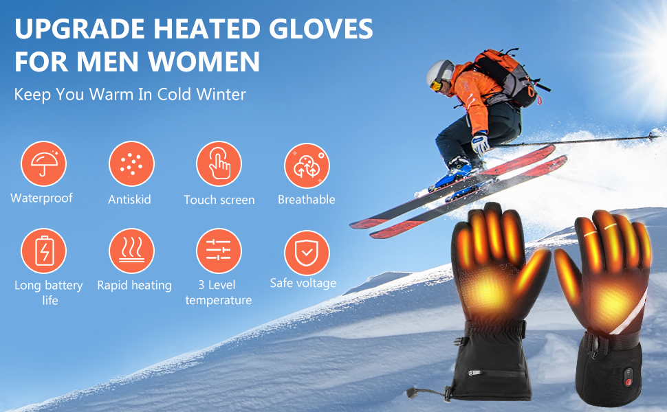 Amazon.com: Heated Gloves for Men Women, Rechargeable Heated Motorcycle Gloves, Touchscreen ...