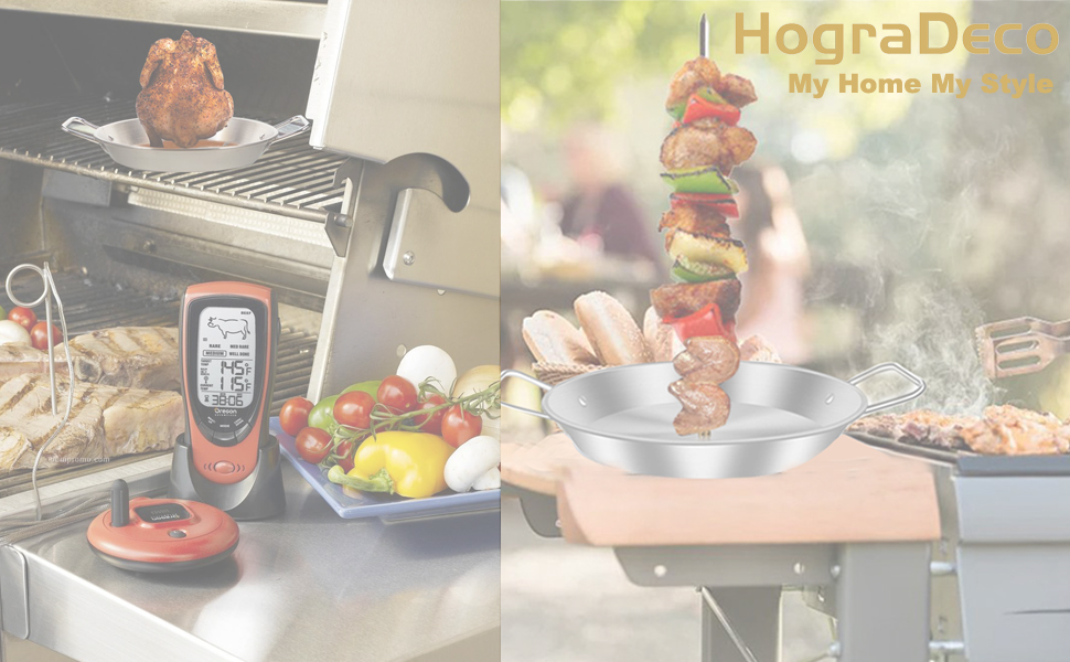 Barbecue Hack - Brochetas verticales de acero inoxidable, para parrilla u horno con 3 espigas ...