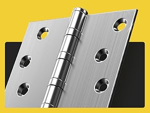 KOLET Ball Bearing Door Hinges, 4 x 4 Inches Door Hinges, Square Corner, Stainless Steel Hinges ...