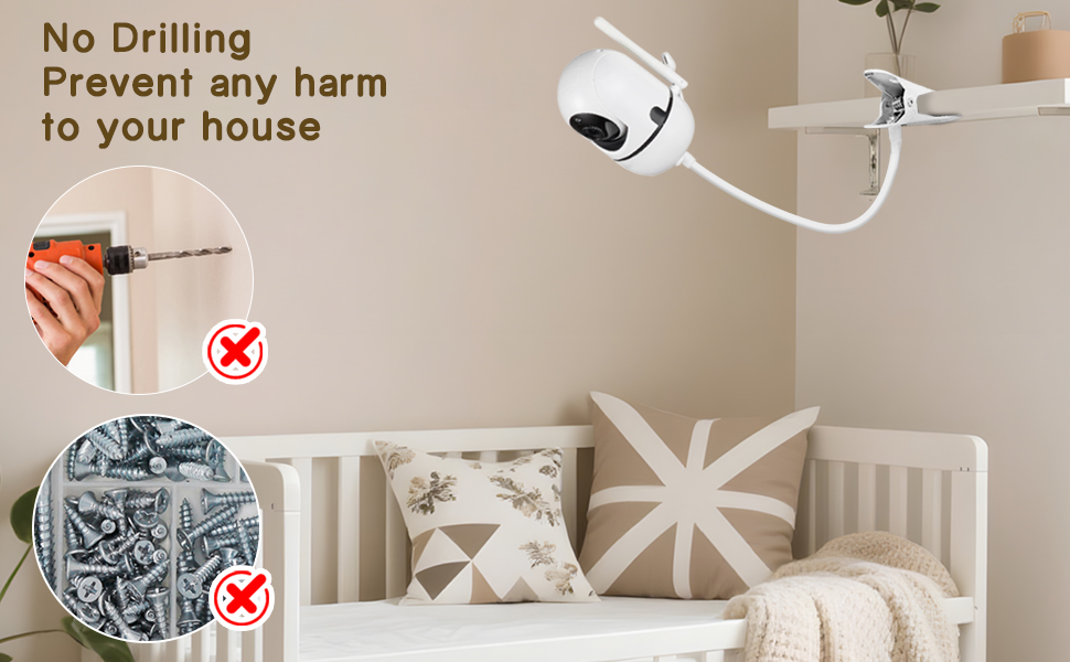 Amazon.com: Baby Monitor Mount Compatible with HelloBaby HB65/ HB40/ HB6550/ HB66/ HB6339 ...