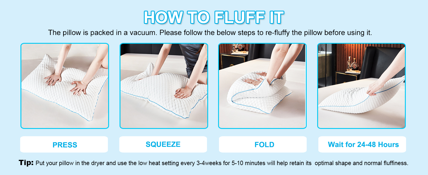 Amazon.com: VVZ Cooling Bed Pillows King Size Set of 2, Shredded Memory Foam Pillows for Side ...