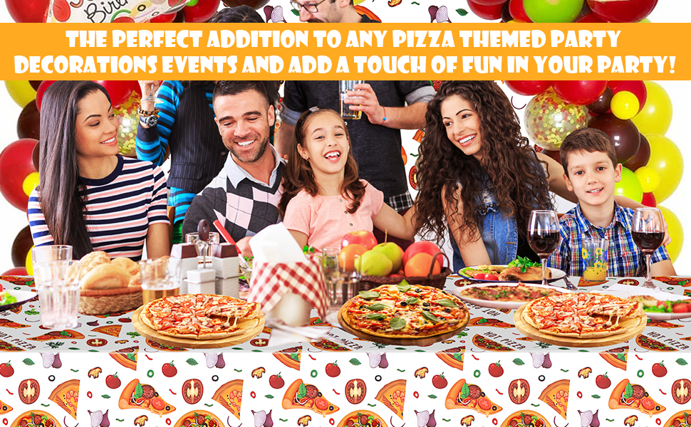 Amazon.com: PHOGARY Pizza Tablecloth, Plastic Pizza Theme Table Cloths Picnic Table Cover, Hot ...