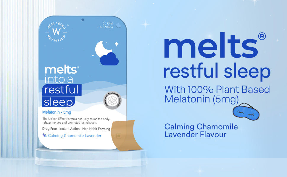 Wellbeing Nutrition melts Restful Sleep | Plant-Based Melatonin 5mg for ...