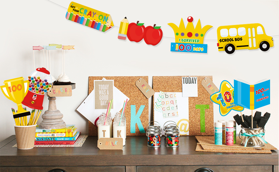 Amazon.com: 100th Day of School Photo Props Happy 100 Days of ...