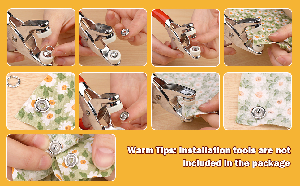 Amazon.com: TLKKUE 150 Sets Snap Button, 9.5mm Metal Silver Snaps ...