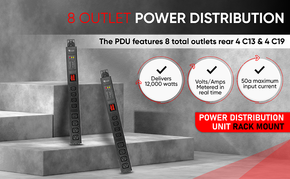 Amazon.com: Valiant Power, Surge Protection, Metered, Rack Mount PDU, Basic 220v/50a, L6-50P ...