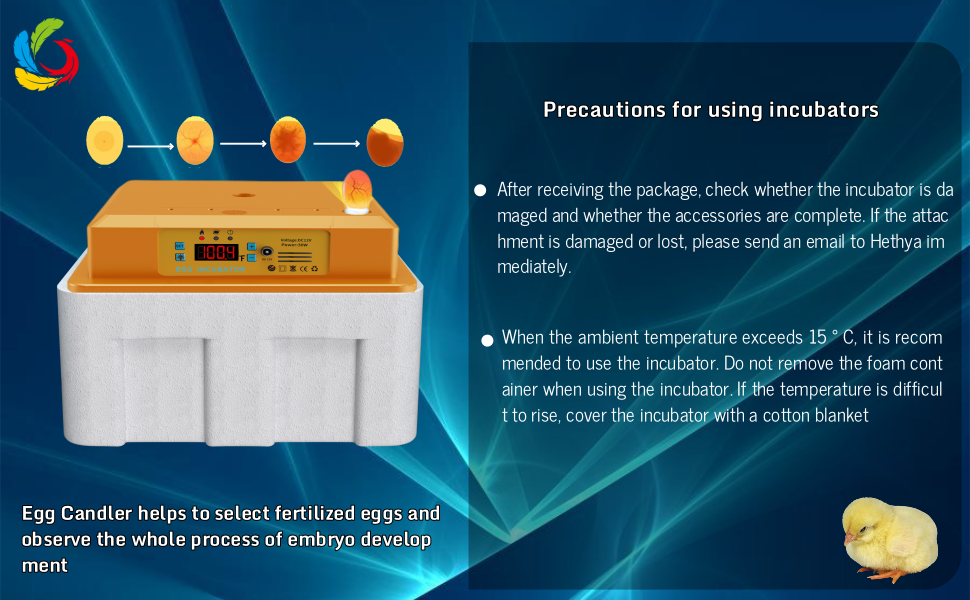 Amazon.com: Hethya Incubator for Hatching Eggs, Egg Incubator, Incubator for Chicken Eggs, Quail ...