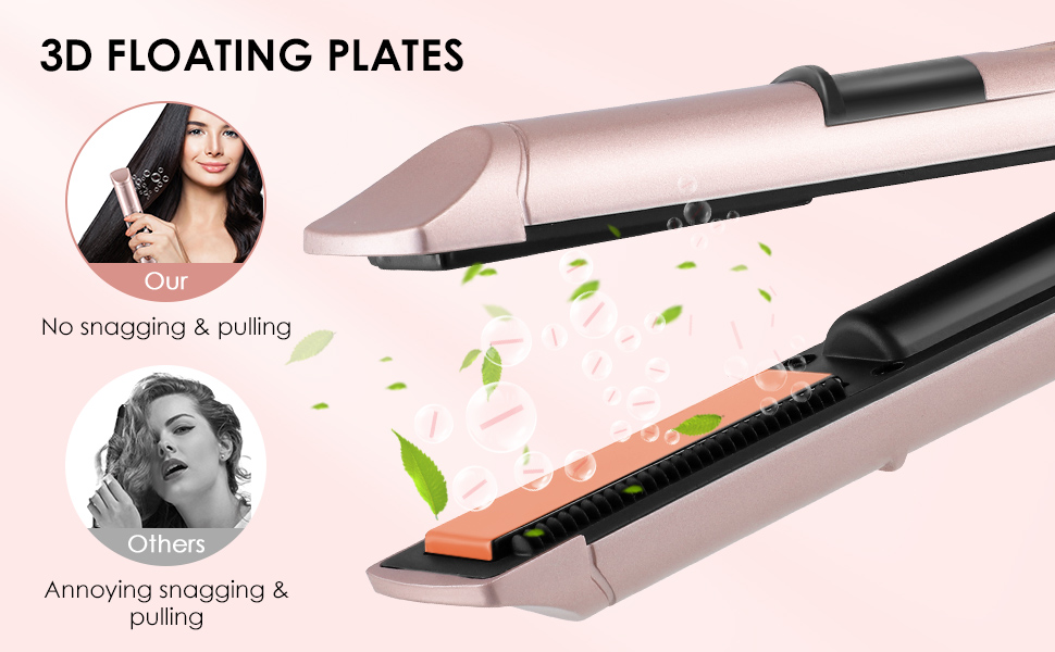 Cordless Hair Straighteners Curler 2 in 1,Travel Wireless Portable USB Rechargeable Straightener ...