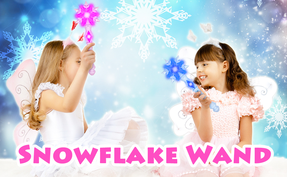 Light Up Frozen Snowflake Wand with Sound(Motion Sensitive) Magic Toy ...