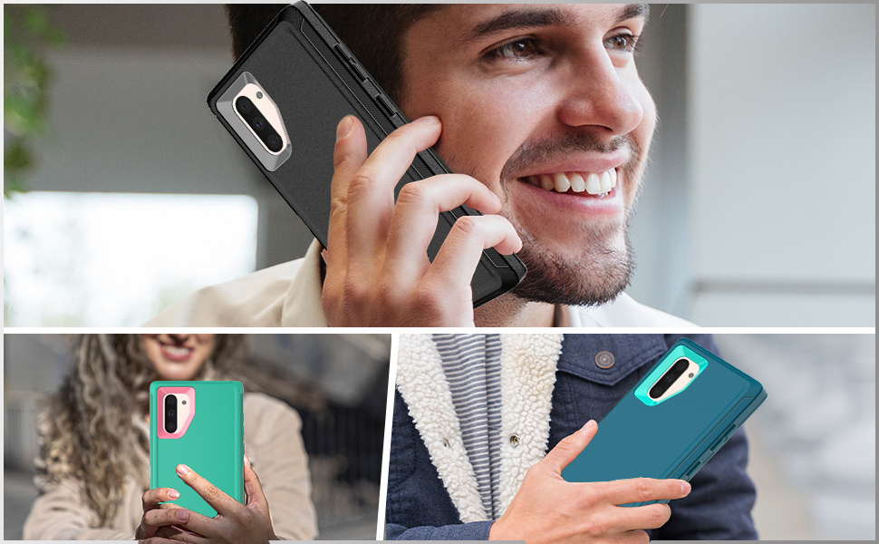 Amazon.com: HONG-AMY Galaxy Note 10 Case: 3-in-1 Shockproof Heavy Duty Protection with 2-Pack ...