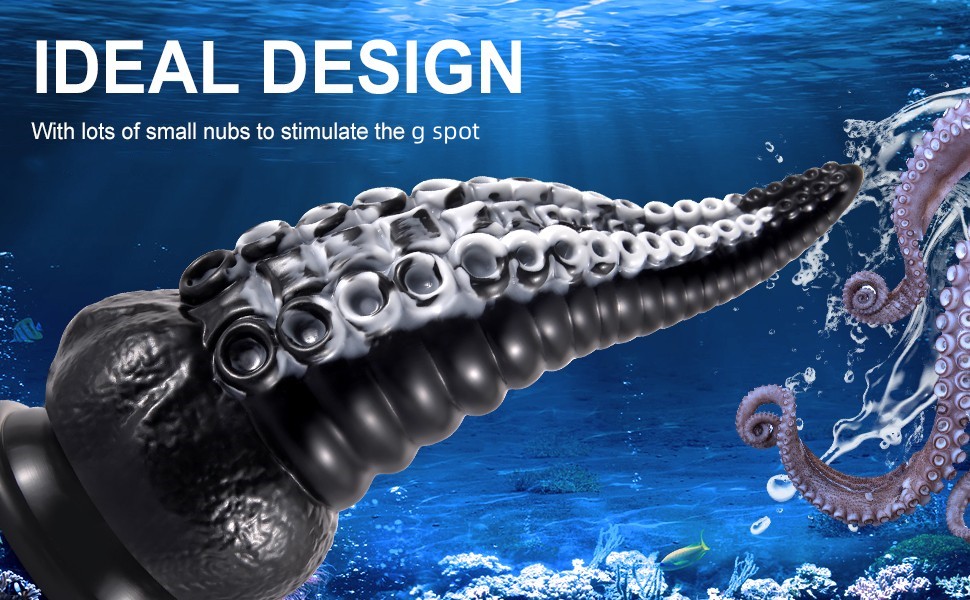 Shkanla Gode réaliste tentacule de 22,1 cm en silicone avec ventouse puissante pour jouer les ...