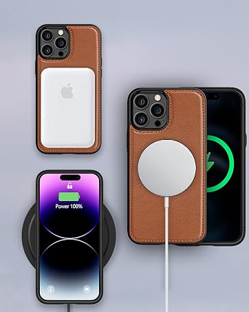 Amazon.com: LOHASIC for iPhone 15 Pro Case Leather Compatible with Magsafe,Elegant Soft Color ...