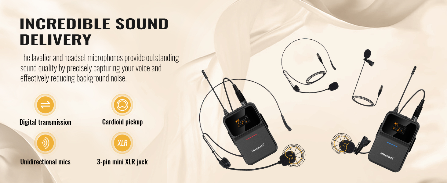 Amazon.com: MELONARE 4-Channel Wireless Microphone System,UHF Compact Cordless Mic Set w/ 4x10 ...