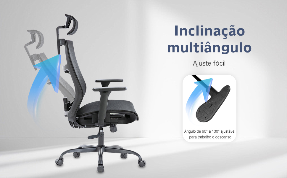 Cadeira de escritório Python Fly malha ergonômica - apoio da lombar ...