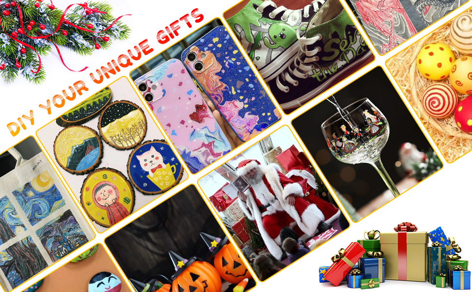 Amazon.com: Guangna 12 Colors Dual Tip Acrylic Paint Markers, Paint ...