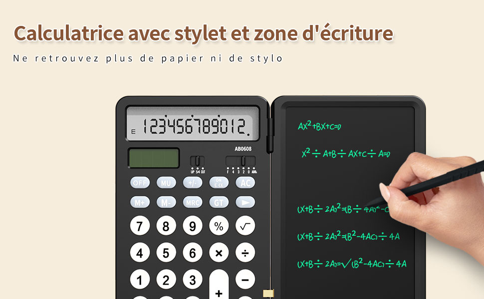 NEWYES Calcolatrice di Base Ricaricabile Migliorata con Blocco Note da ...