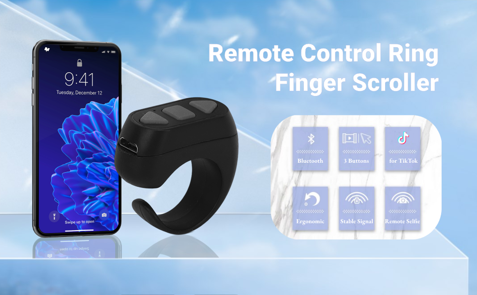 Amazon.com: Page Turner, Bluetooth Remote Control Page Turner TikTok Remote Scrolling Ring ...