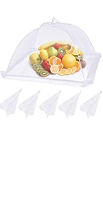 Amazon.com: Lauon Food Covers, 1 Extra Large (40"X23.7") & 4 (17"X17"), 5 Pack White Mesh Plate ...