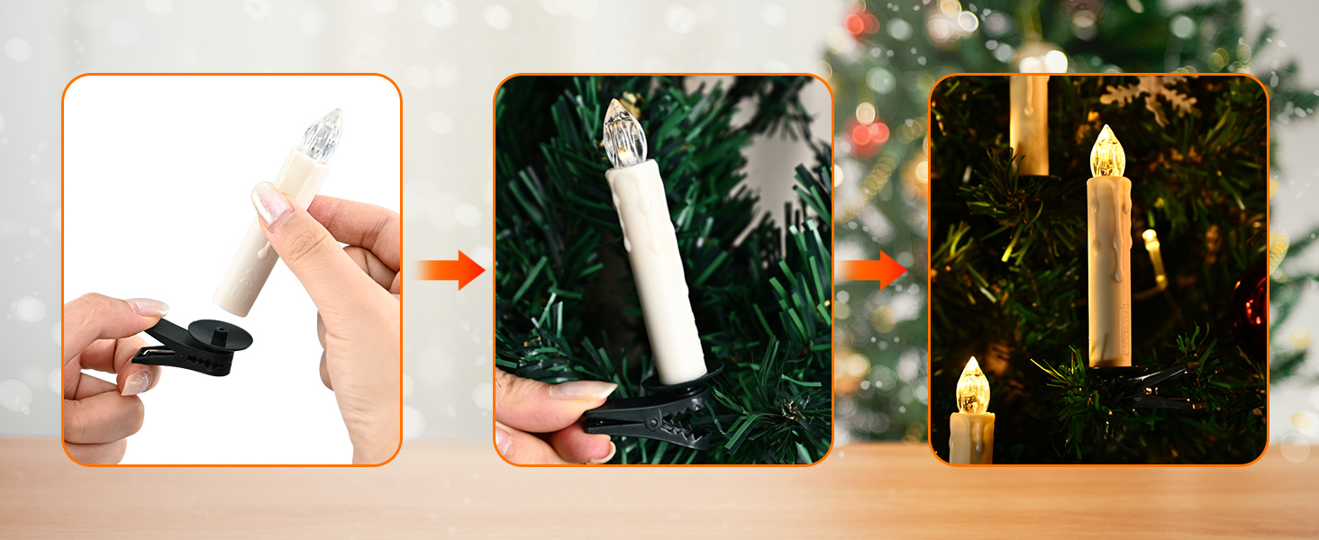 Amazon.com: RaceGT 20 Pcs Flameless Candles with Remote, Clip On Candle Lights for Christmas ...