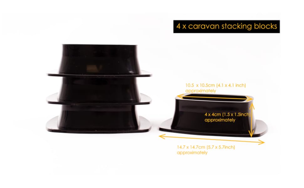 UKB4C 4 x Caravan Corner Steady Levelling Blocks, Jack Pads Stacking ...