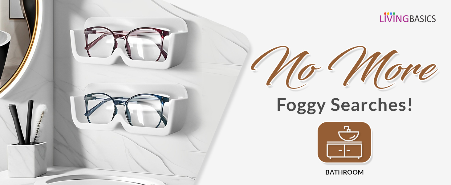 LIVINGBASICS 2 Pieces Specs Holder Wall Mounted/Sunglasses Display Case with Adhesive Sticker/No ...