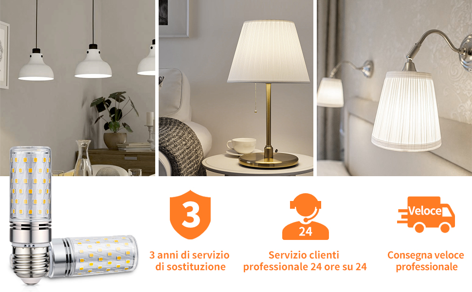 Tomosu Lampadine LED E27 Luce Naturale 4000K 1600LM, 16W Lampade LED E27 Equivalenti a 150W ...
