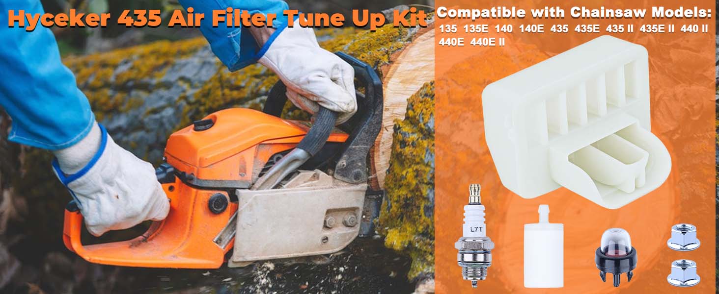 Amazon.com: Hyceker 435 Air Filter Tune Up Kit for Husqvarna 435 440 135 140 435e II 440e II ...