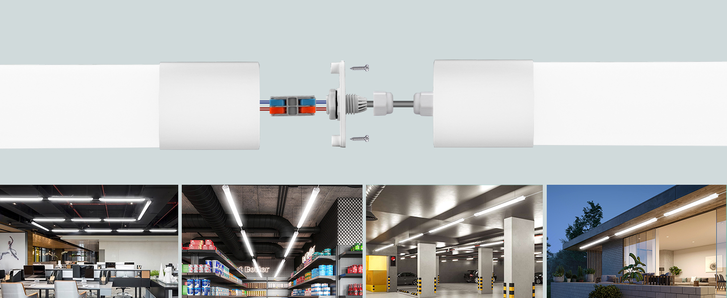 LED Feuchtraumleuchte 60CM IEGLED, 20W 2200LM Deckenlampe 4000K Neutralweiß, LED Werkstatt ...