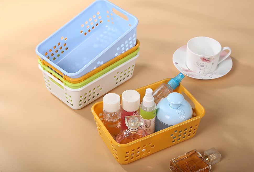 Amazon.com - NDSWKR 12 Pack Small Plastic Storage Baskets, 8.5 x 5.5 x ...