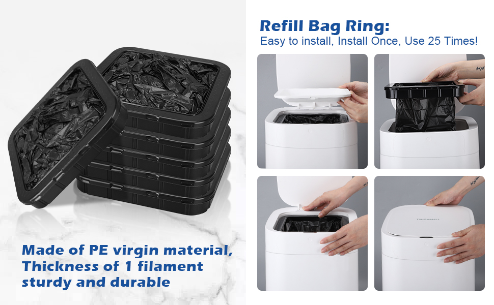 Amazon.com: Automatic Trash can 4.6 gallons,Self-sealing&self-changing ...