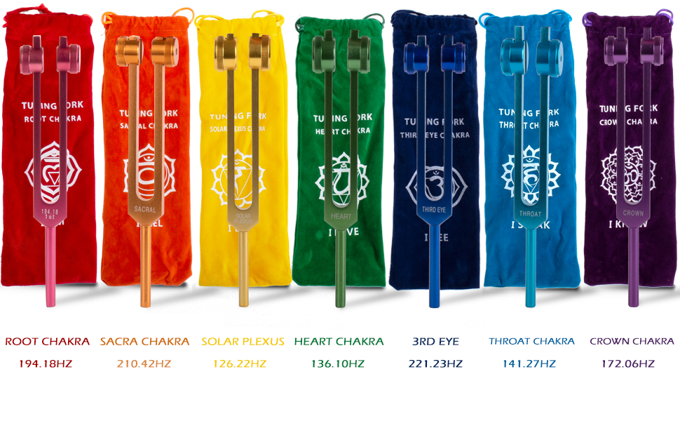 Amazon.com: FMTY Tuning Fork for healing 7 chakra tuning fork set for meditation, yoga, energy ...