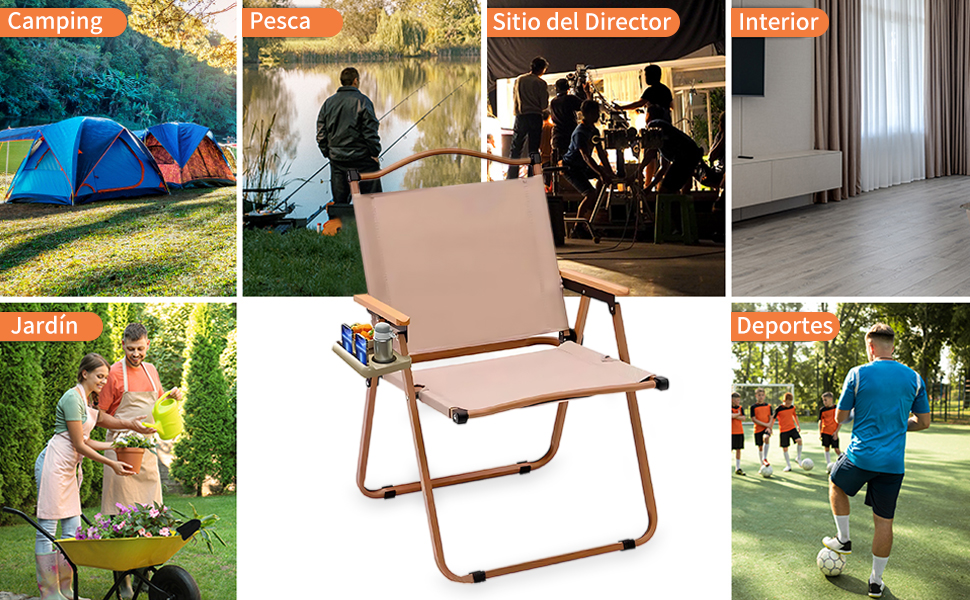 AdooAdii Silla de Camping Plegable Con Portavaso - Ultraligera, Compacta y Ergonómica Para ...