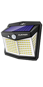 CLAONER Solar Lights Outdoor, [128 LED/4 Packs] Solar Motion Sensor Lights 3 Working Modes ...