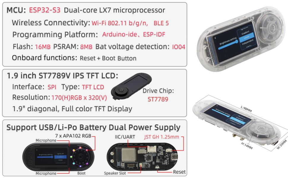 Amazon.com: LILYGO T-Embed ESP32-S3 TTGO Development Board Custom Control Panel Macro Knob ...
