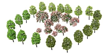 Amazon.com: Yetaha 70pcs 3-9cm Model Trees, Model Train Scenery ...