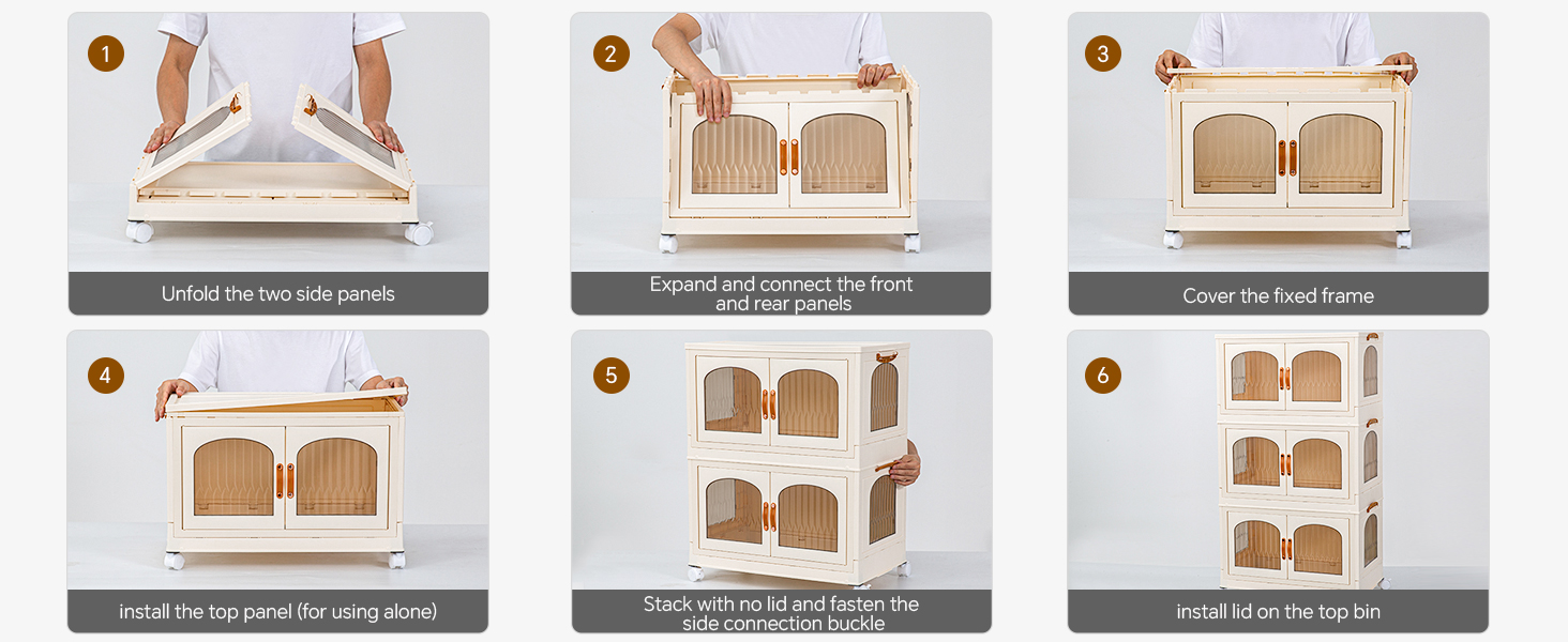 Amazon.com - Homeforce Collapsible Storage Bins with Wheels and Lid - 3 ...