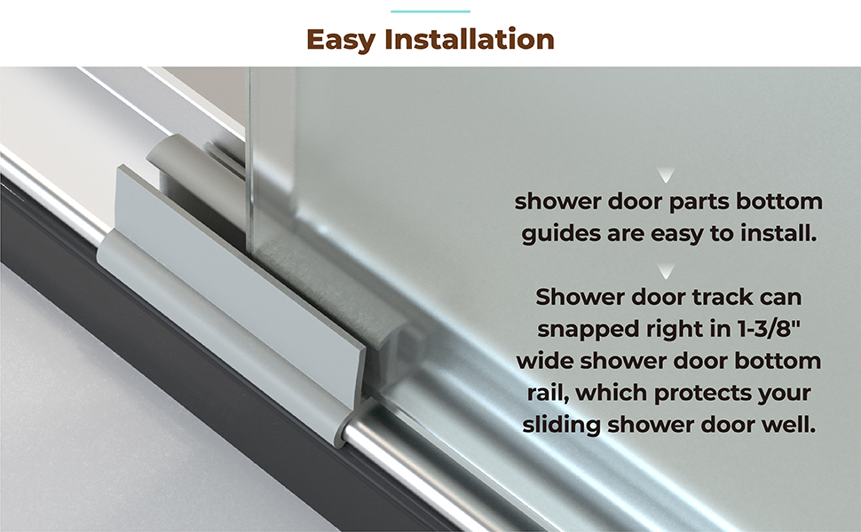 Amazon.com: Shuisen Sliding Shower Door Bottom Guide for Glass Sliding Doors, 3" Long x 1-3/8 ...