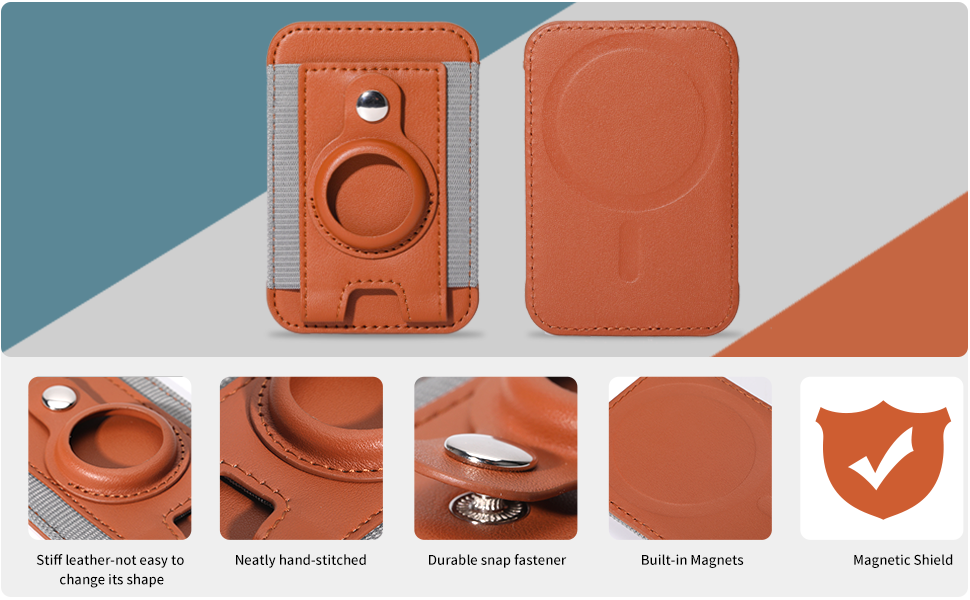 Amazon.com: Miroddi Magsafe Leather Wallet, Magsafe Wallet with AirTag ...