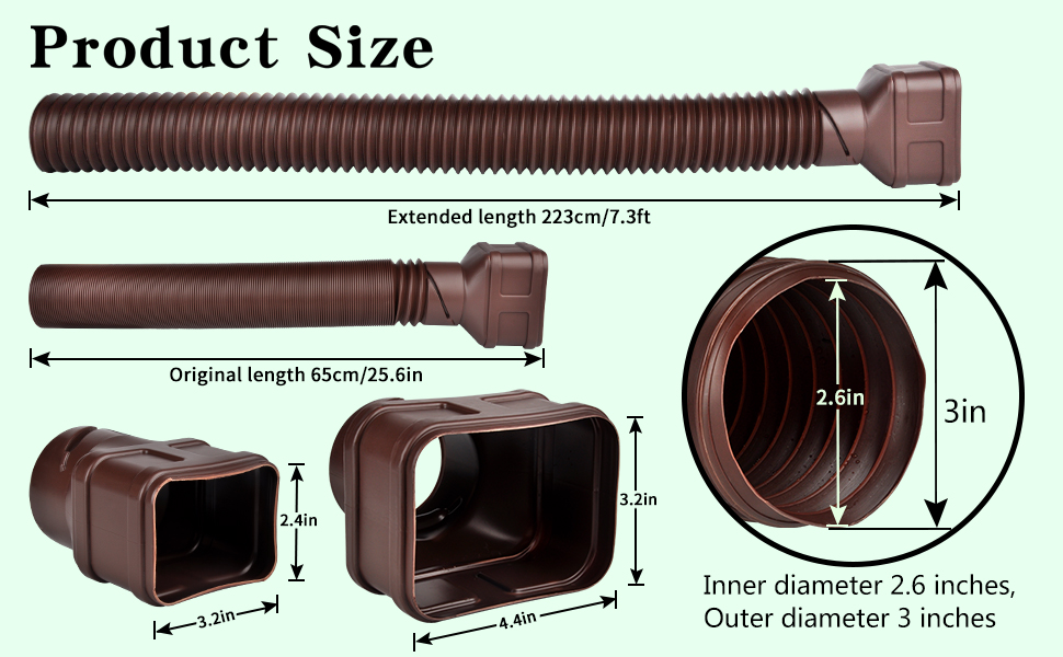 POLARDAYS 7ft Long Gutter Downspout Extensions, Outer Diameter 3 ...