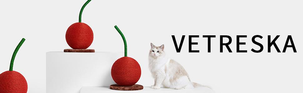 Amazon.com: VETRESKA Cherry Cat Scratching Post, 22.64" Tall Cat ...