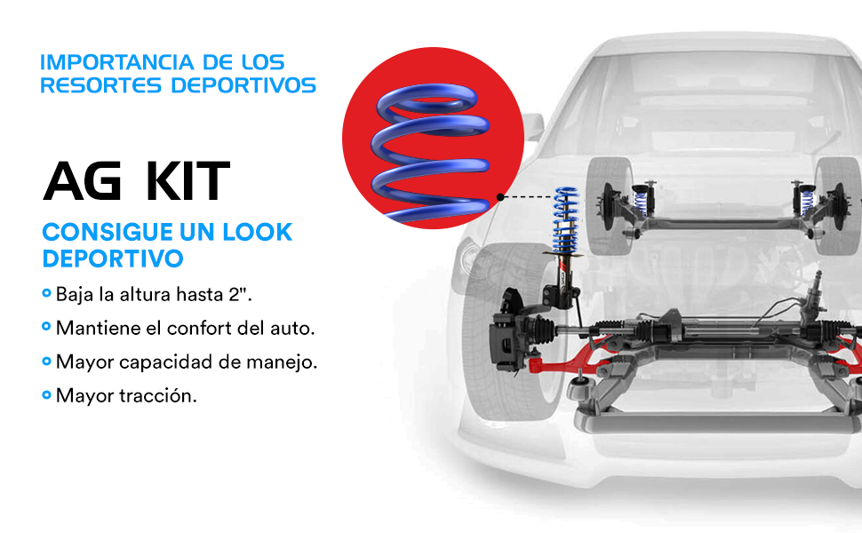 Resortes AG Kit Compatible Para Jetta A4 Beetle Golf Leon Clasico 99-16 ...