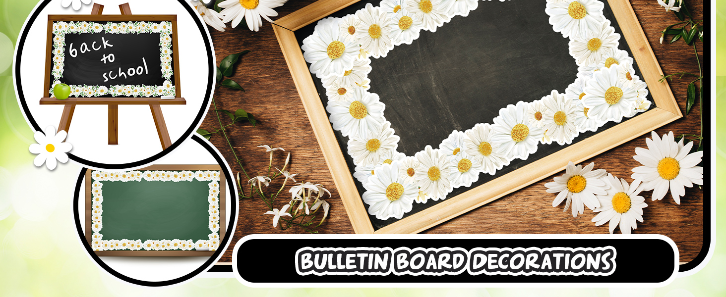 Amazon.com: JarThenaAMCS 69Ft Spring Daisy Bulletin Board Border White ...