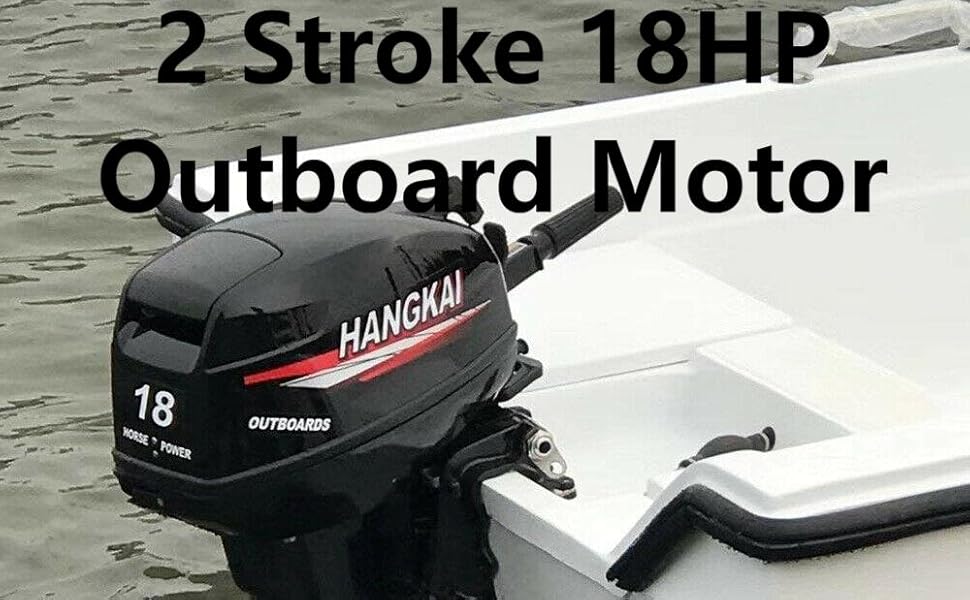 Amazon.com: 2 Stroke 18HP Outboard Motor, 13.2KW Fishing Boat Engine Inflatable Outboard Motor ...